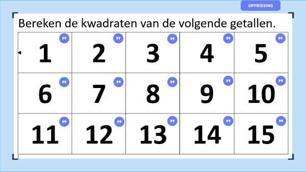 volkomen kwadraten en vierkantswortels