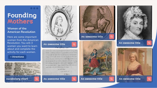 Founding Mothers Choice Board