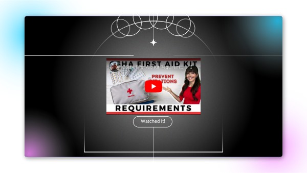 First Aid Kit & OSHA Video Quiz | Genially