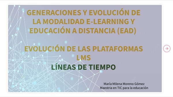Generaciones y Evolución de la modalidad E-learning y Educación a Dist | Genially
