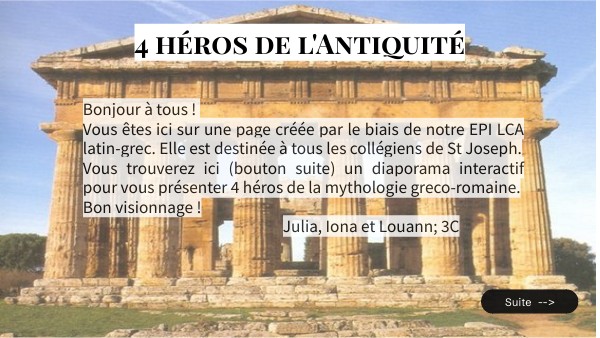 Image interactive sur les Héros de la mythologie gréco-romaine