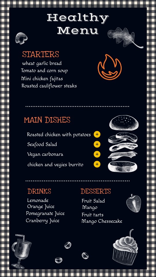 healthy and unhealthy menu | Genially