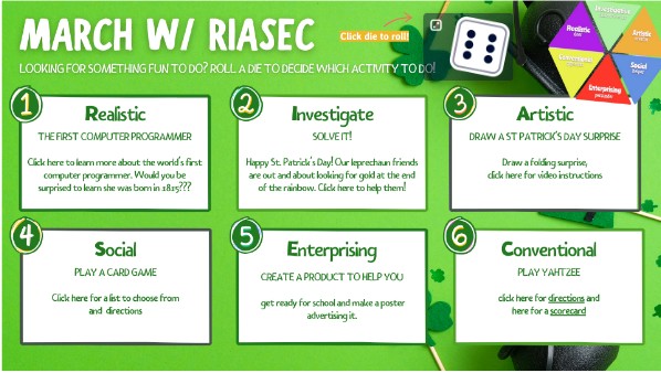 March Riasec Choice Board