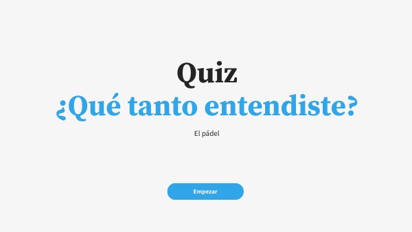 Quiz Interactivo Pádel | Genially