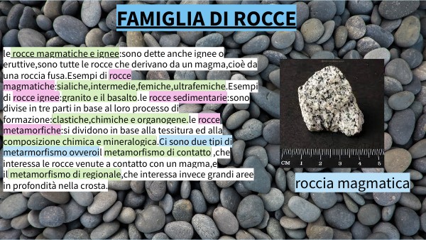 famiglia di rocce