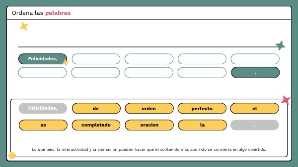 Ordena las palabras edu