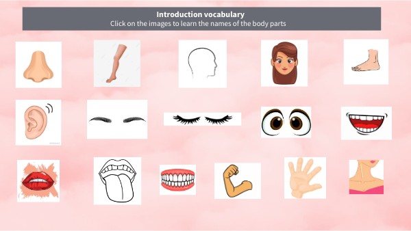 Vocabulary. Body parts | Genially