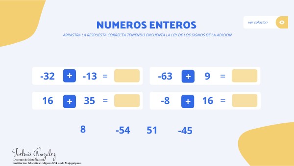 NUMEROS ENTEROS | Genially