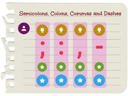 Semicolons, colons, commas and dashes | Genially