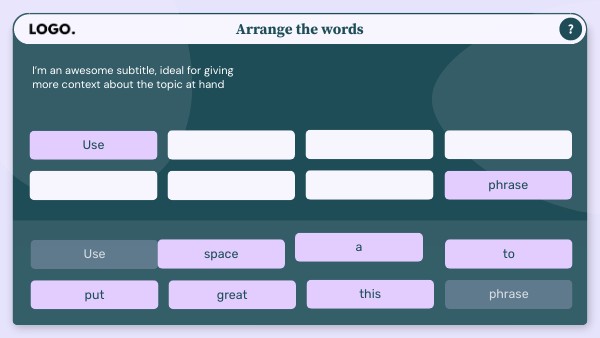 Arrange the words | Genially