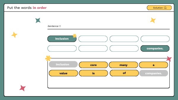 Put the words in order | Genially
