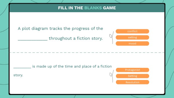 Fill in the blanks Elements of a Story Game | Genially