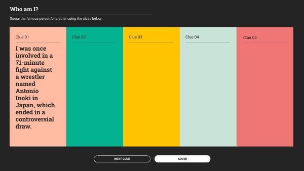 CLUE CHARACTER | Genially