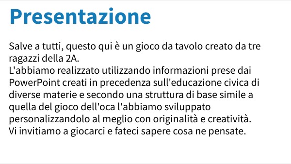 Gioco da Tavolo | Genially