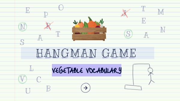 VEGETABLE, hangman game | Genially