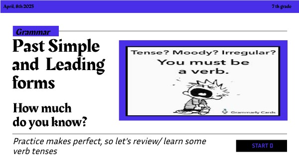 Past Simple Irregular verbs | Genially