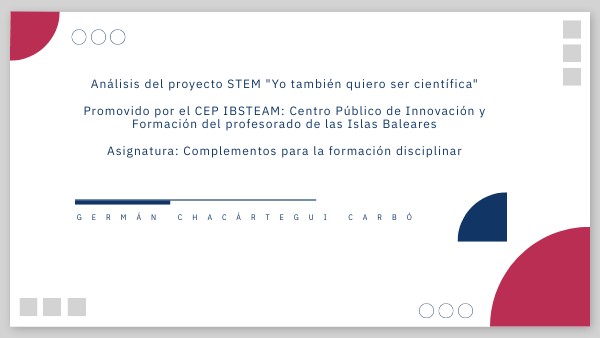 Análisis del proyecto STEM "Yo también quiero ser científica" | Genially
