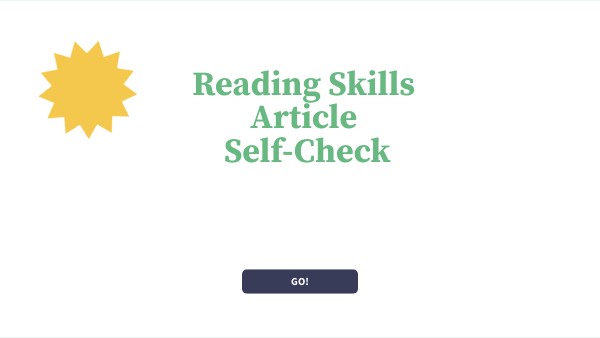 Reading Skills Quiz Game