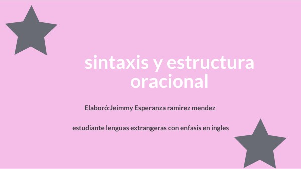 sintaxis y estructura de la oración