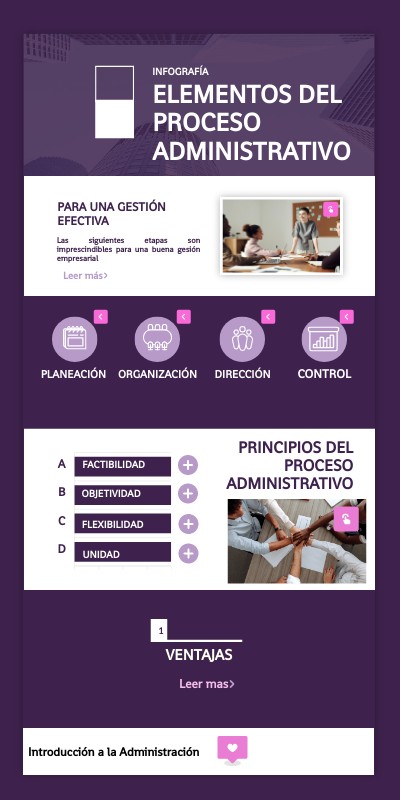 Infografia Elementos del Proceso Administrativo | Genially