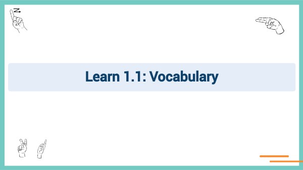 Title Slide: Learn 1.1 Vocav