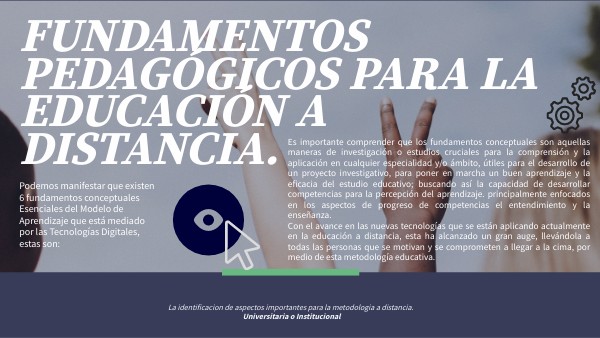 Fundamentos pedagógicos para la educación a distancia | Genially