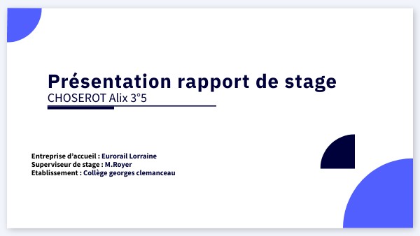 Oral de stage 3ème | Genially