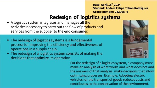 Redesign of logistics systems | Genially