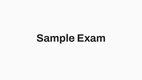 Sample Exam Answer Key