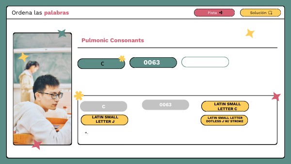 Ordena las palabras edu