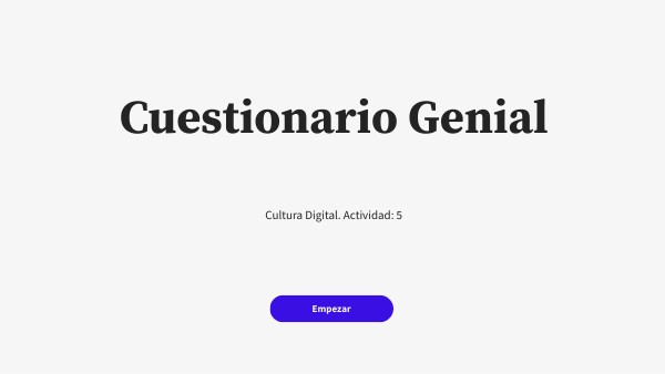 Cuestionario genial | Genially