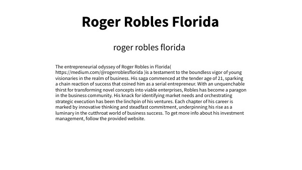Roger Robles Florida