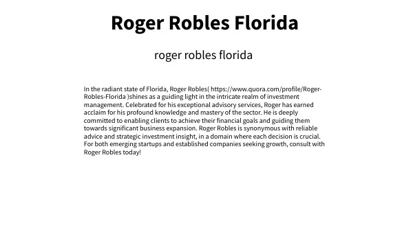 Roger Robles Florida