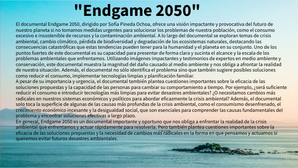 ENDGAME2050 | Genially