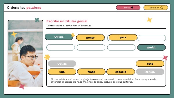 Ordena las palabras edu | Genially
