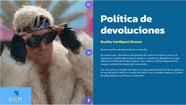 POLÍTICA DE DEVOLUCIONES DUALITY | Genially