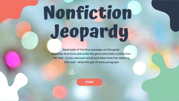 JEOPARDY GAME | Genially