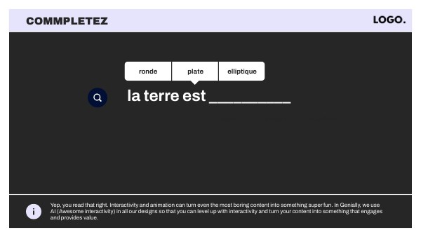 Compléter la phrase | Genially