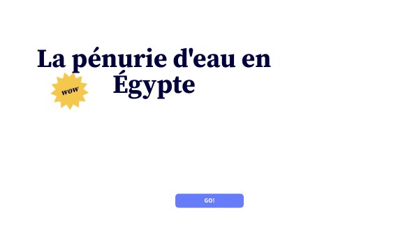 L'eau en egypte