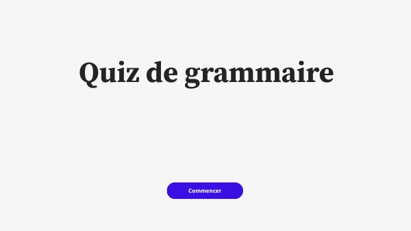 Quiz de grammaire 3A