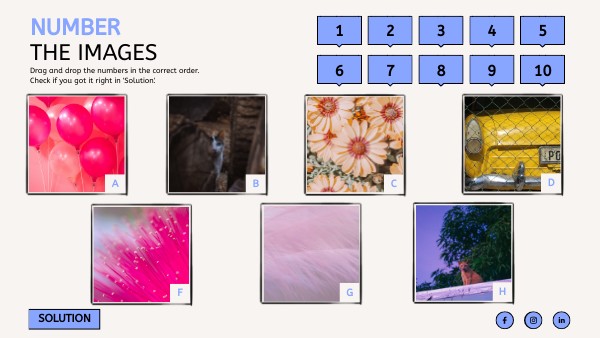 NUMBER THE IMAGES | Genially