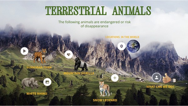 TERRESTRIAL ANIMALS ENDANGERED | Genially