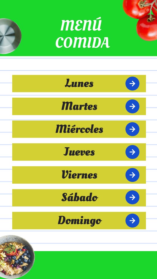 MENÚ SEMANAL MÓVIL | Genially
