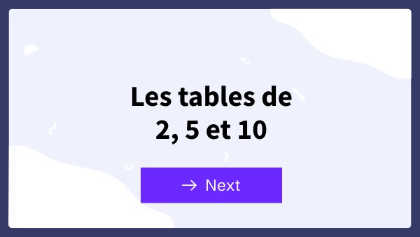 Tables de 1,2,5