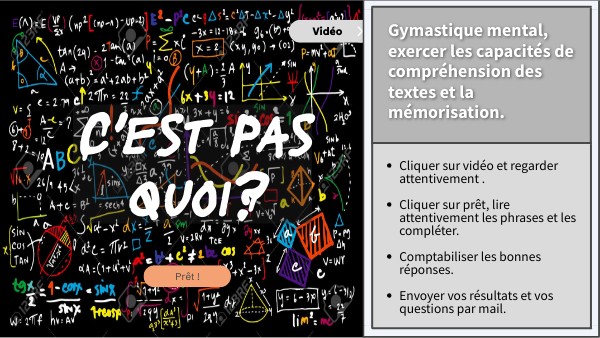 C'est pas quoi ? | Genially