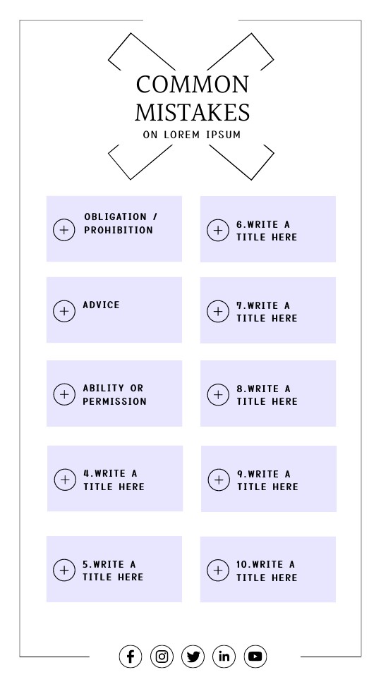 VERTICAL COMMON MISTAKES LIST | Genially