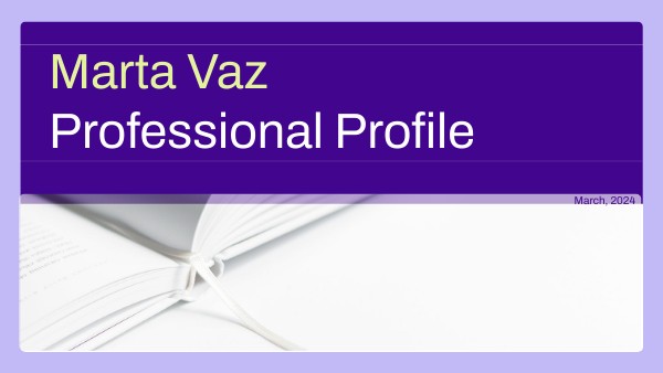 Marta Vaz Professional Profile | Genially