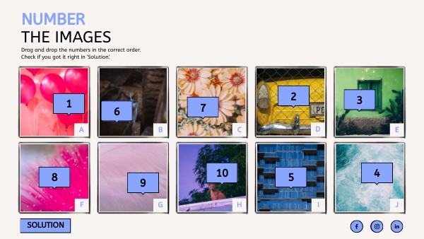 NUMBER THE IMAGES | Genially