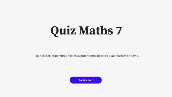 Quiz Maths 7 | Genially