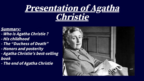 Biographie d'Agatha Christie | Genially